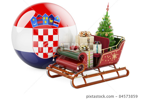 Christmas in Croatia, concept. Christmas Santa... - Stock Illustration ...