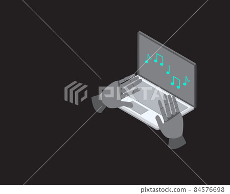 AI Music Generator to Compose song automatically - Stock Illustration ...