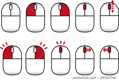 White mouse button operation method with a... - Stock Illustration [84583786] - PIXTA