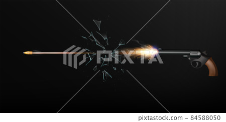 Realistic Pistol Flash - Stock Illustration [84588050] - PIXTA