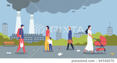 Urban Pollution Ecology Composition - Stock Illustration [84588070] - PIXTA