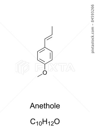 Anethole, chemical formula and structure.... - Stock Illustration ...