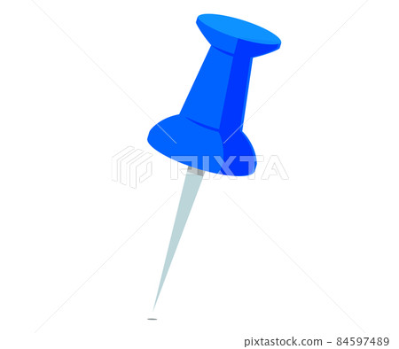 Blue thumbtack - Stock Illustration [84597489] - PIXTA