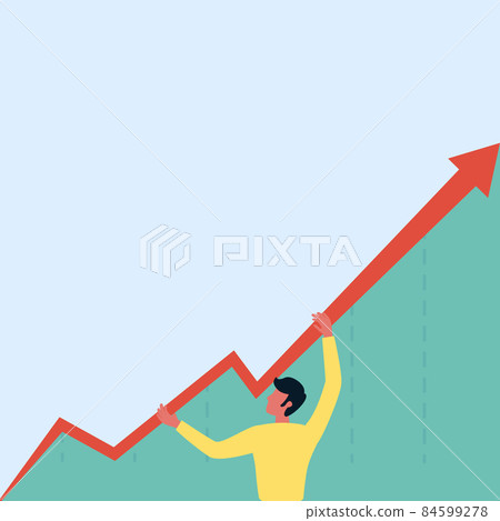 Man Standing Drawing Holding Graph Arrow... - Stock Illustration ...