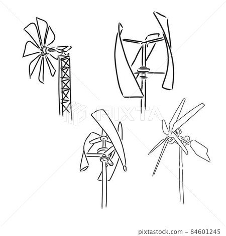 Wind farm is a series of wind generators set in... - Stock Illustration ...