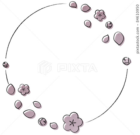 Simple plum illustration frame - Stock Illustration [84610950] - PIXTA