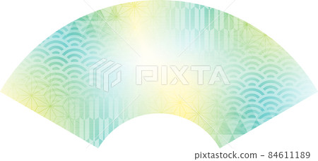 Blue fluffy pattern fan-shaped background - Stock Illustration ...