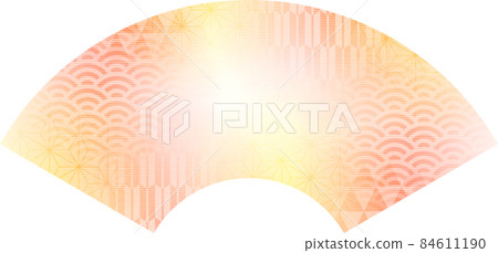 Red fluffy pattern fan-shaped background - Stock Illustration [84611190 ...