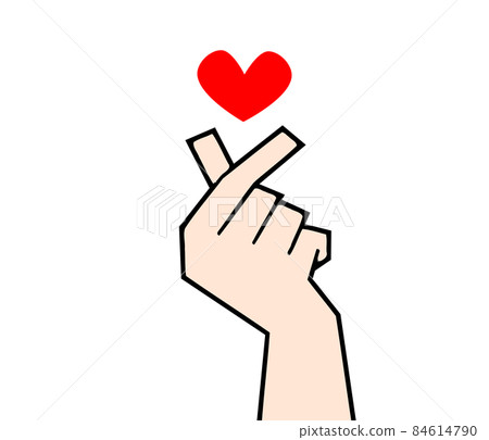 Heart mark made with fingers Material of... - Stock Illustration ...