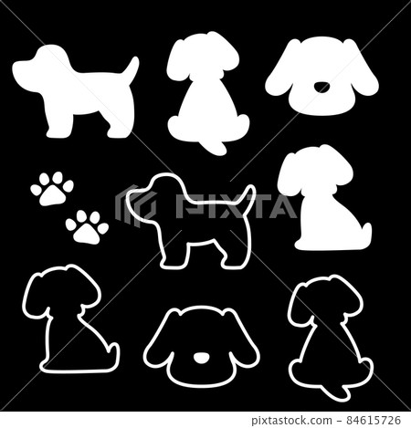 A collection of simple dog illustrations, - Stock Illustration ...