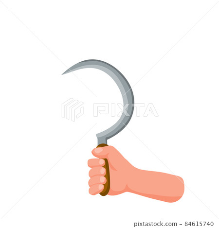 Hand hold sickle. Farmer tool for harvesting... - Stock Illustration ...