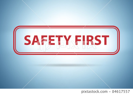 Safety first badge in industrial safety concept-插圖素材 [84617557] - PIXTA圖庫