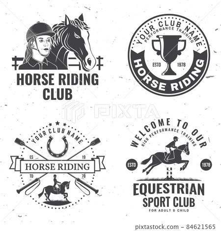 Set of Horse riding sport club badges, patches,... - Stock Illustration ...