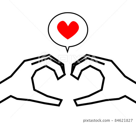 Heart mark made by hand Material of angular hands - Stock Illustration ...
