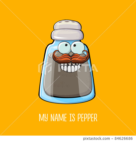 Vector cartoon pepper shaker with smiling faces... - Stock Illustration ...