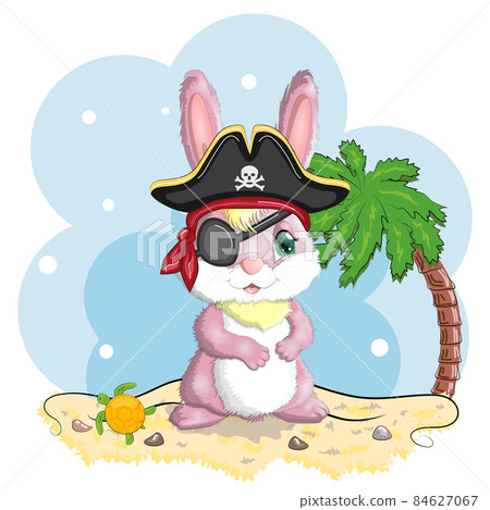 Bunny pirate, cartoon character of the game,... - Stock Illustration ...