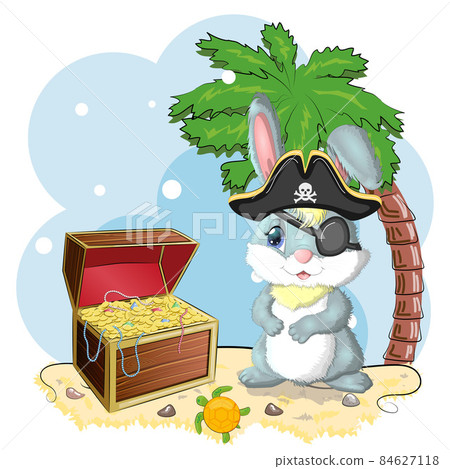 Bunny pirate, cartoon character of the game,... - Stock Illustration ...