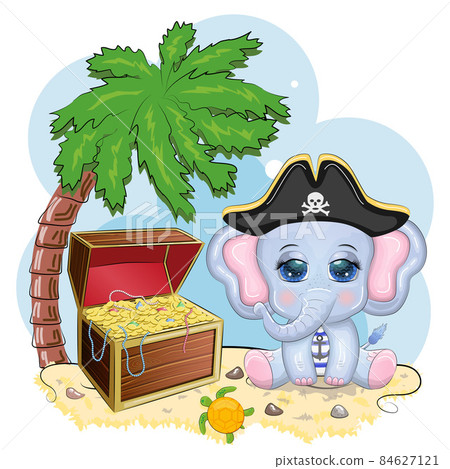 Elephant pirate, cartoon character of the game,... - Stock Illustration ...