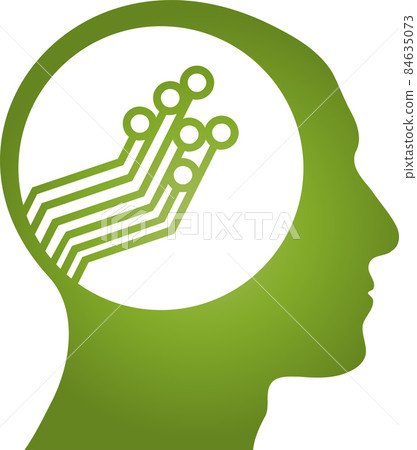 Head, person, robot, brain, memory, logo - Stock Illustration [84635073 ...