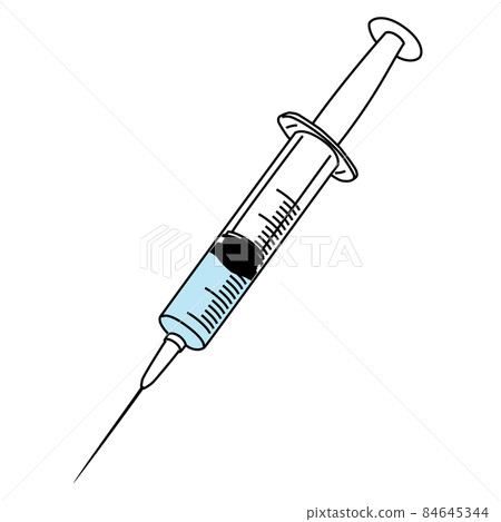 Syringe illustration (white background, vector,... - Stock Illustration ...