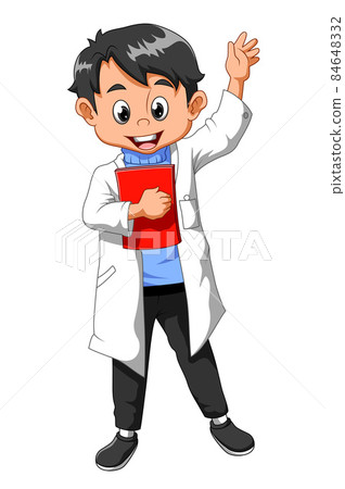 The young doctor is waving the hands - Stock Illustration [84648332 ...