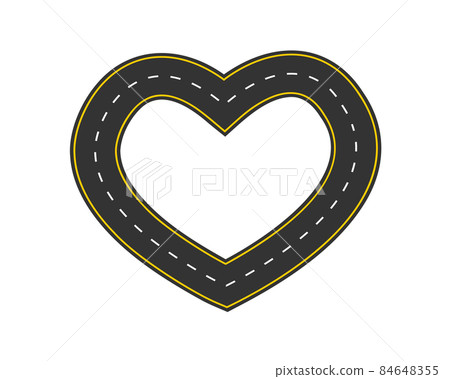 Road heart shape icon isolated on white... - Stock Illustration ...