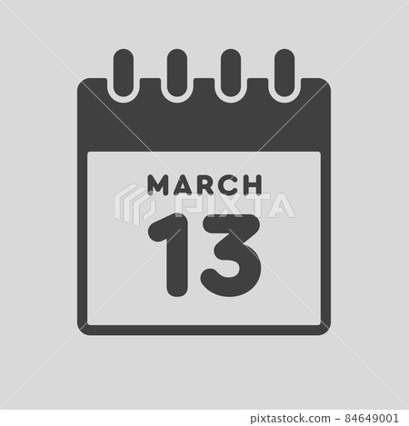 Icon day date 13 March, template calendar page - Stock Illustration ...