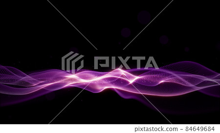Purple particles wave flow digital abstract...-插圖素材 [84649684] - PIXTA圖庫