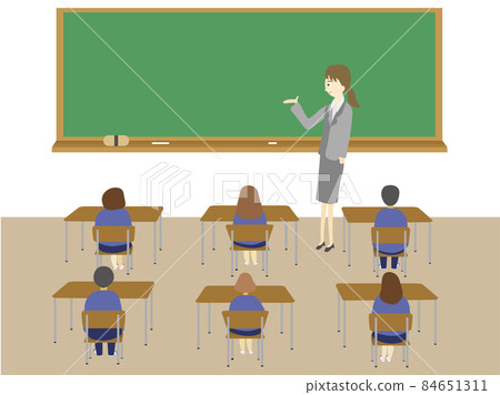 Illustration of class in the classroom - Stock Illustration [84651311 ...