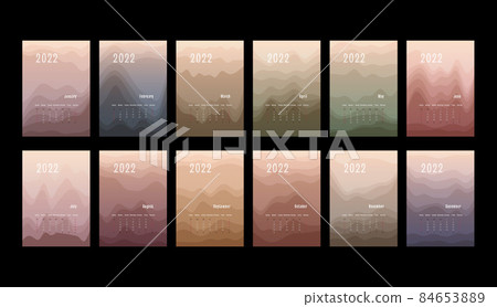 2022 vertical calendar every month separately.... - Stock Illustration ...