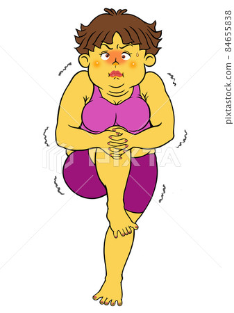 Chubby woman stretching - Stock Illustration [84655838] - PIXTA