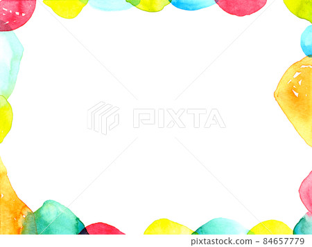 Watercolor bleeding frame colorful - Stock Illustration [84657779] - PIXTA