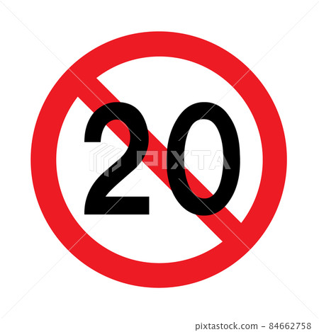 Icon forbidden under 20 years old. - Stock Illustration [84662758] - PIXTA