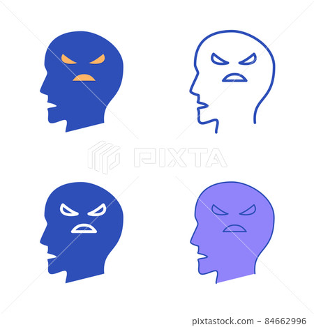 Psychosis icon set in flat and line style - Stock Illustration ...