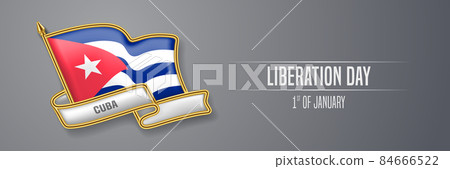 Cuba happy liberation day greeting card, banner... - Stock Illustration ...