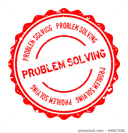 Grunge red problem solving word round rubber...-插圖素材 [84667486] - PIXTA圖庫
