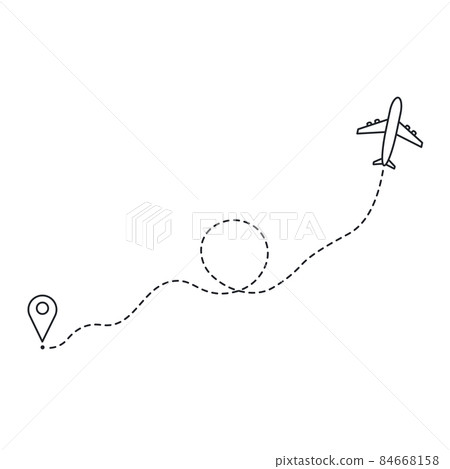 Airplane line path icon. Vector illustration of... - Stock Illustration ...