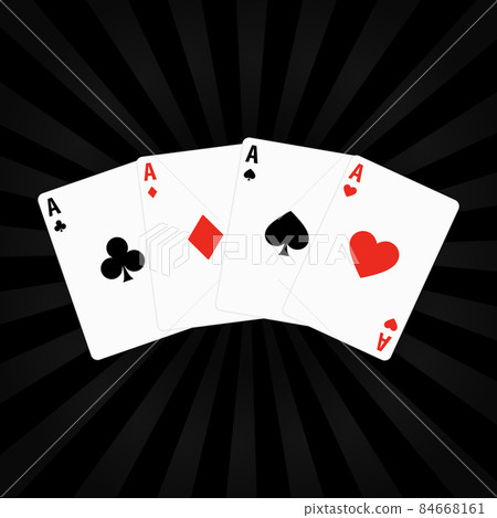 Set of four aces playing cards suits. Winning... - Stock Illustration ...