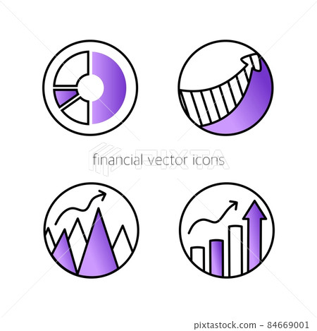 A set of icons for graphs and diagrams in a... - Stock Illustration ...