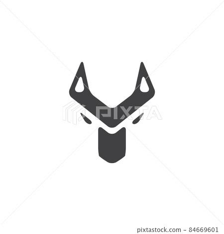 head fox or dog forest modern logo symbol icon... - Stock Illustration ...