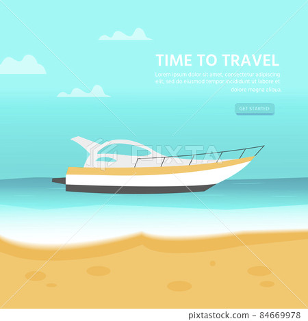 Design template for website with sea, ocean and... - Stock Illustration ...