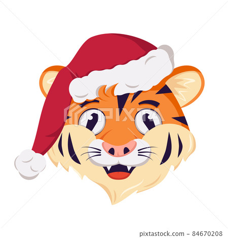 Cute cheerful tiger character, simbol of New... - Stock Illustration ...