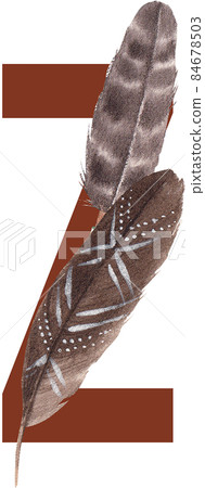 Native American Indian alphabet A-Z watercolor - Stock Illustration ...