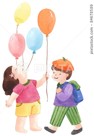 Happy Children's Day watercolor - Stock Illustration [84678589] - PIXTA