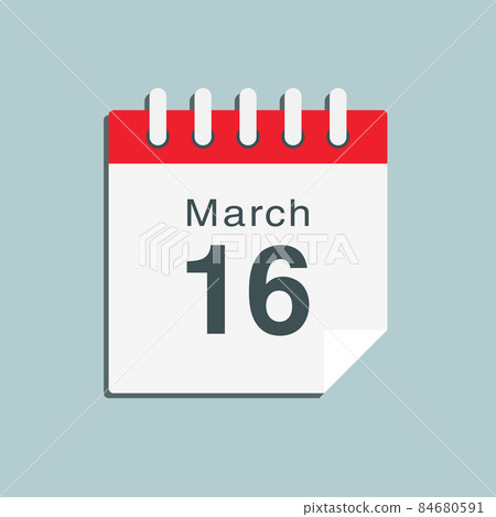 Icon day date 16 March, template calendar page - Stock Illustration ...