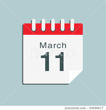 Icon day date 11 March, template calendar page - Stock Illustration ...