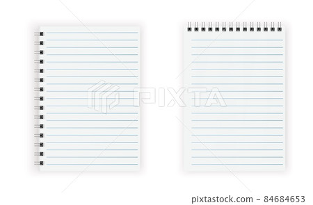 Blank realistic vector horizontal lined notebook - Stock Illustration ...