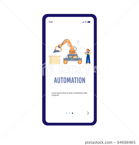 Automation and technology onboarding mobile...-插圖素材 [84686965] - PIXTA圖庫