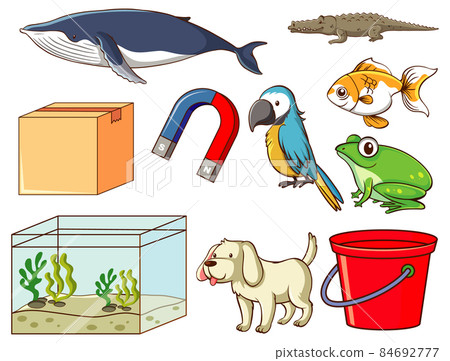 Set of various animals and objects - Stock Illustration [84692777] - PIXTA
