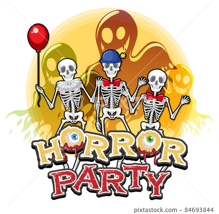 Horror party word banner with horror party - Stock Illustration ...